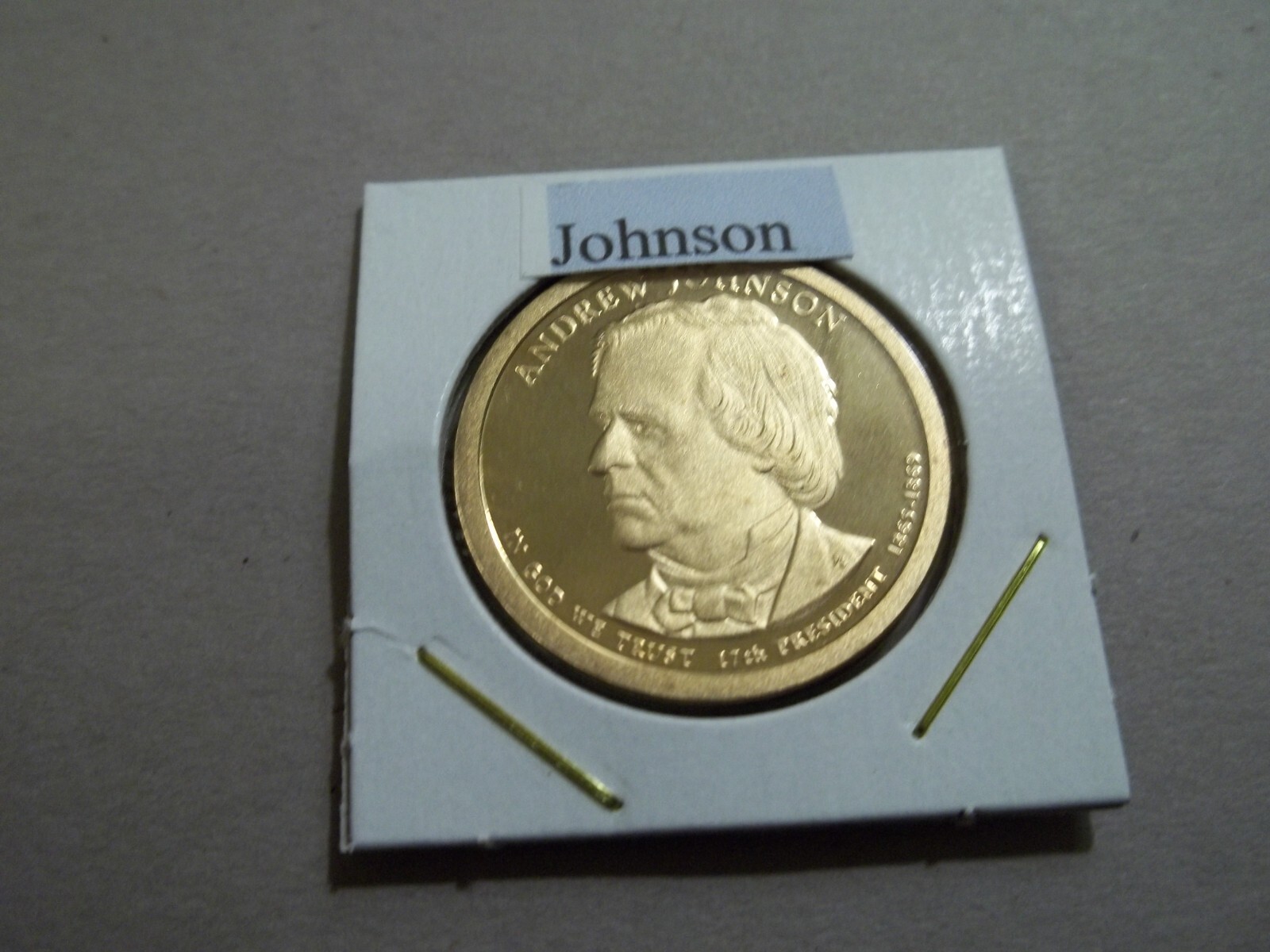 "S" Proof Andrew Johnson Presidential Dollar Coin from Proof set (PP17 ...