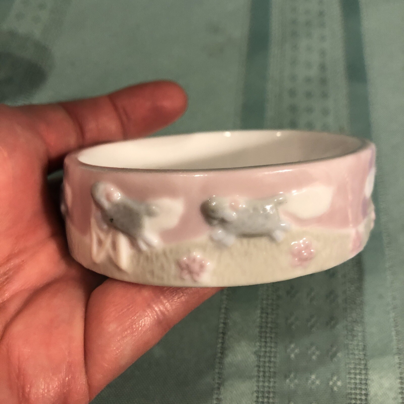 Vintage Little Bo Peep Ceramic Trinket Box Amscan Nursery Rhyme Baby ...