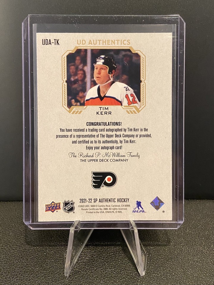 2021-22 SP Authentic UD Authentics Auto #UDA-TK Tim Kerr - Philadelphia ...
