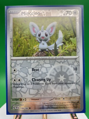 Minccino 136/162 Reverse Holo Pokemon TCG Scarlet & Violet Temporal ...