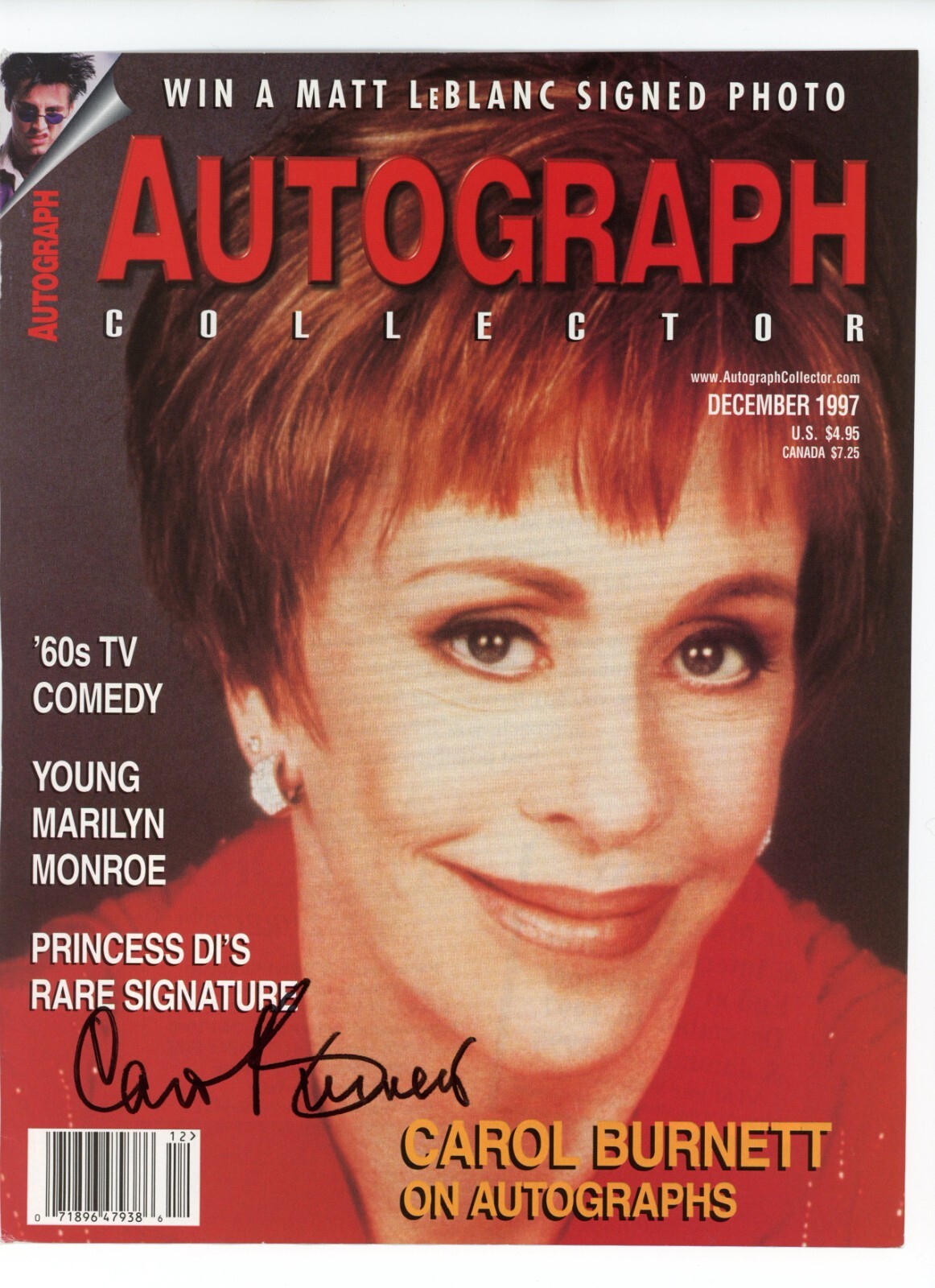 Carol Burnett Signed Autographed 8.5x11 Color Autograph Collector ...