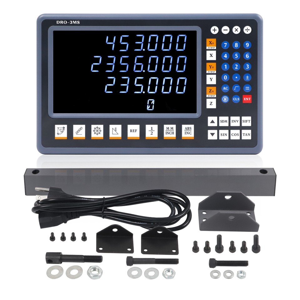 TOAUTO 2/3 Axis 8'' LED Digital Readout Dro Display Glass Linear Scale ...