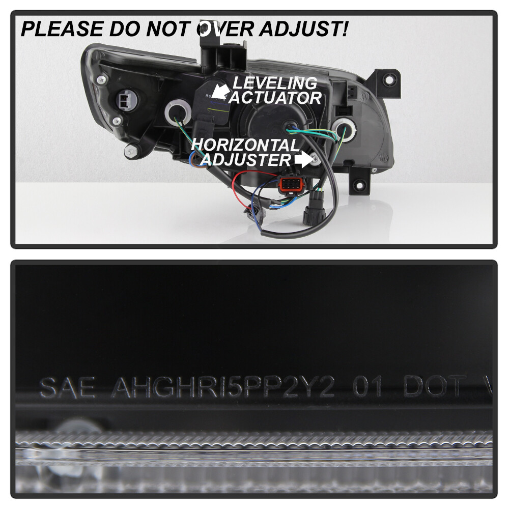 Black 2003-2008 FX35 FX45 LED DRL Tube Switchback Signal Headlights ...