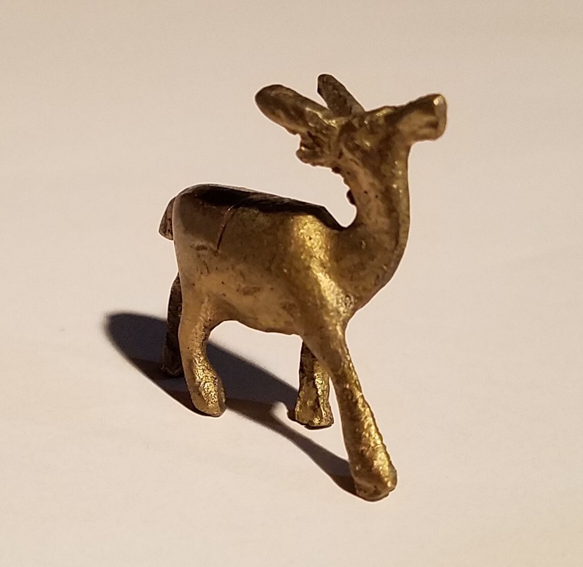 Mini Brass Vintage Tiny Small Male Deer w/ Antlers Figure Figurine Gift ...