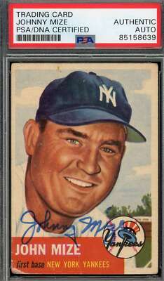 Johnny Mize PSA DNA Coa Signed 1953 Topps Autograph | eBay