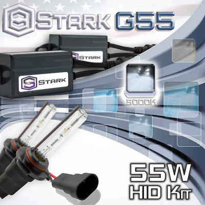 Stark 55W Micro HID High Beam Slim Xenon Kit - 9005 HB3 5K 5000K White ...