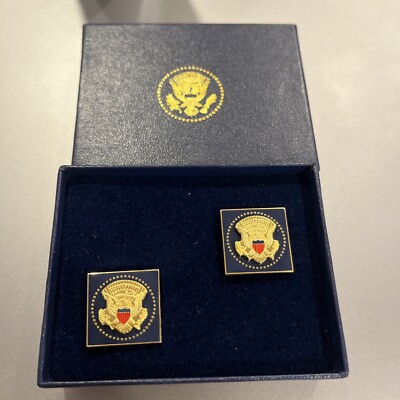 Donald Trump Presidential Seal Gift Cufflinks Square White House Issue ...