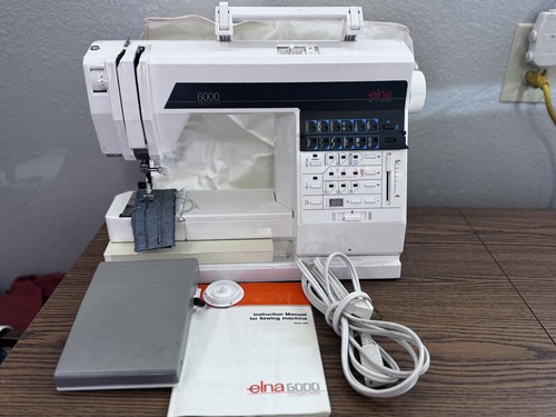 Elna 6000 Computer Sewing Machine With Foot Pedal Accessories Case ...