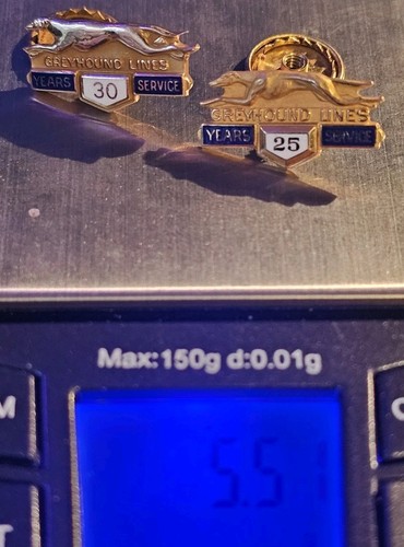 !*RARE*! Greyhound Employee 30 YEARS Service Pin 10K Solid Gold & 25 ...
