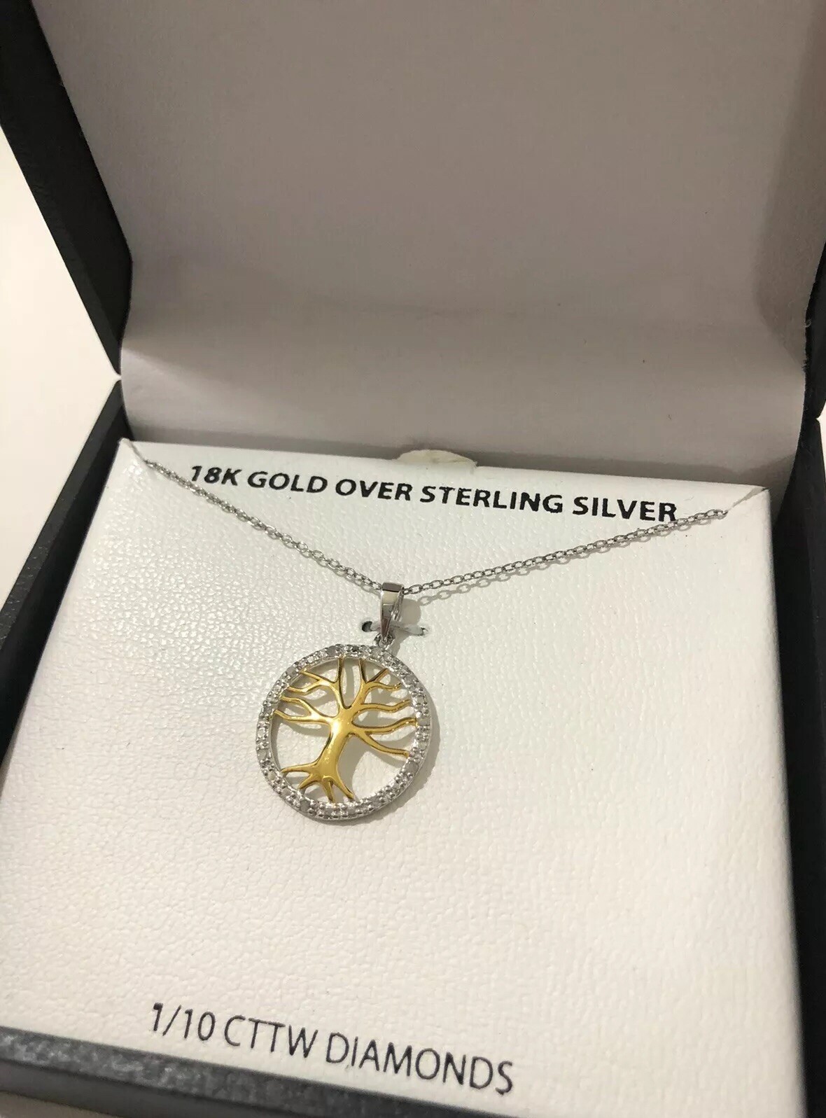 Diamond Family Tree Pendant Necklace (1/10 ct. t.w.) in Sterling Silver ...