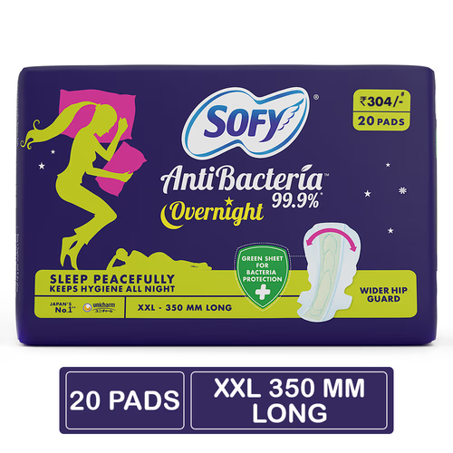 Sofy Anti-bacteria Overnight XXL Sanitary Pads (Pack of 20) (20 Pads ...