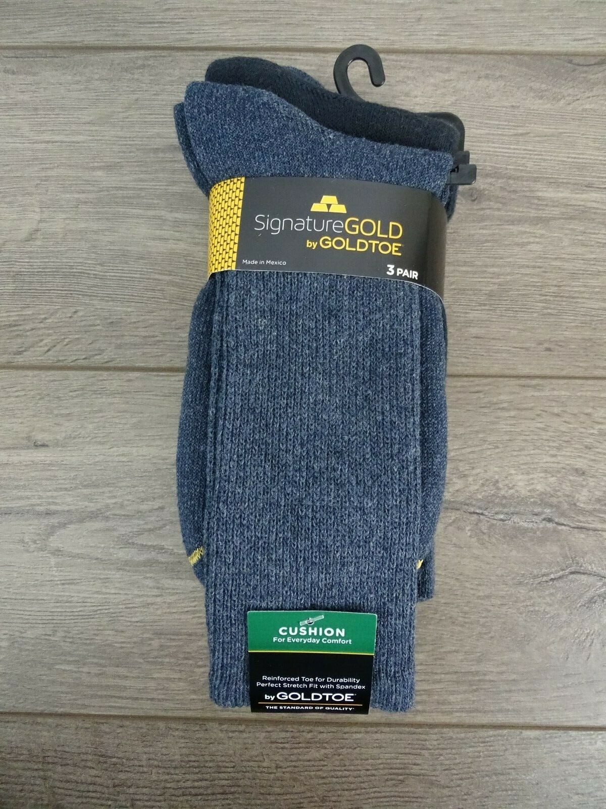 NEW - GOLDTOE, Signature GOLD Men’s Socks, 3 PAIR - Shoe Size 6 - 12 1/ ...