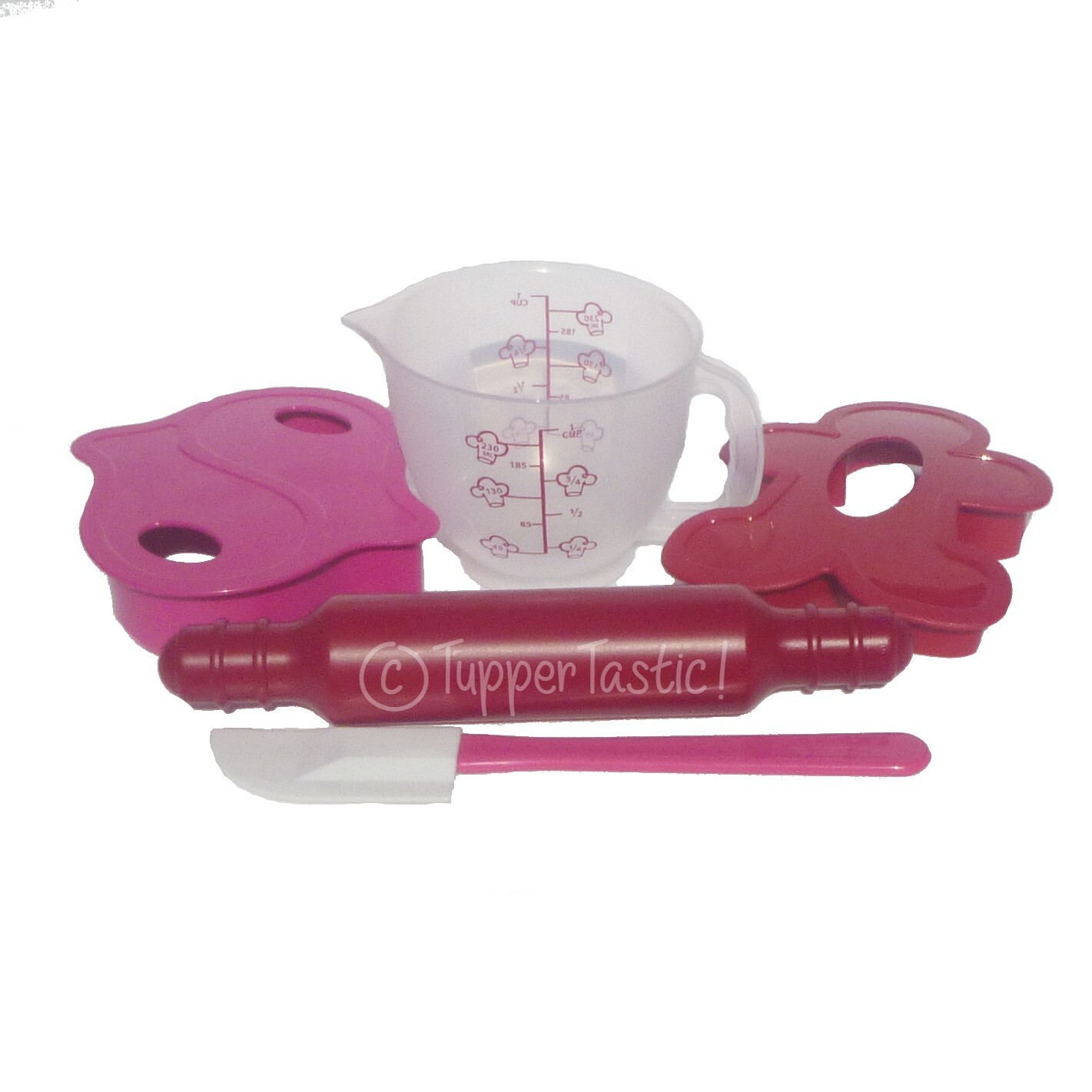 Tupperware Mini Baking Set Bowl Measuring Jug Rolling Pin Cookie ...