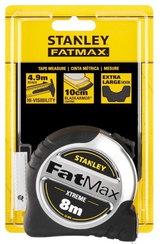 Stanley 2x Fatmax Extreme 8m Tape Measure 33-894 4.9m Reach, High ...