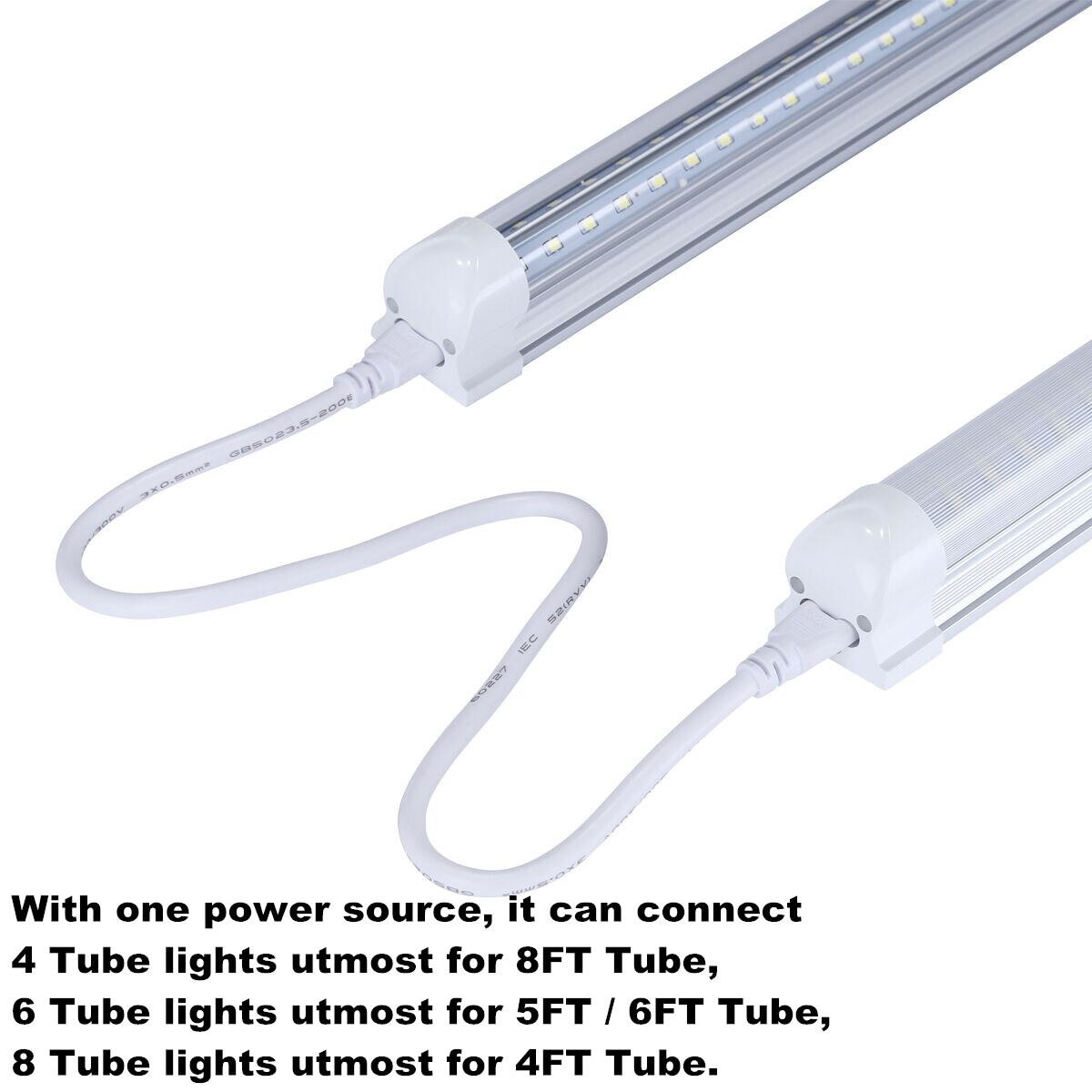 LED Linkable Tube Light T8 8FT V Shaped LED Shop Light Integrated Fixture 6000K | eBay