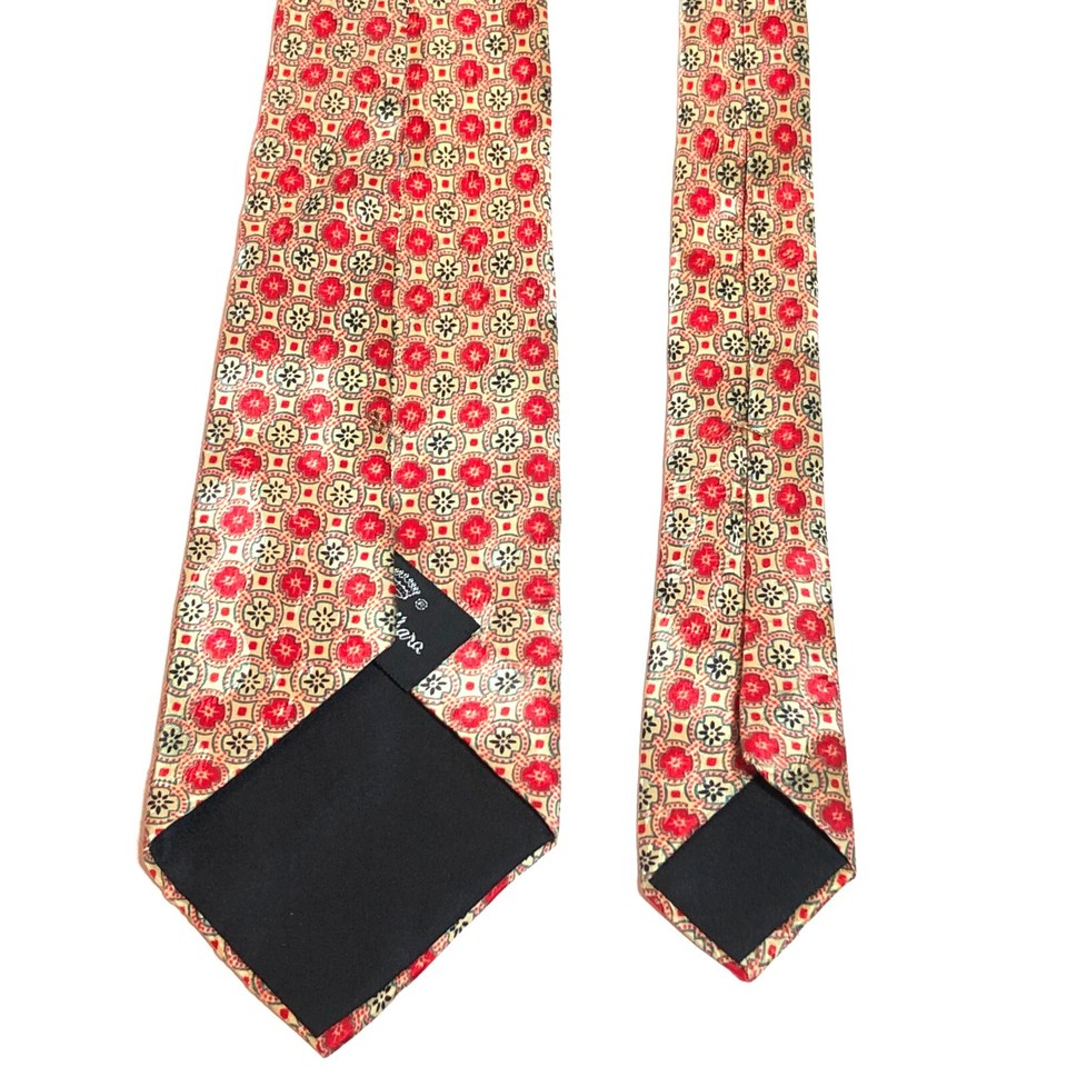 Vintage Countess Mara Tie Geometric Logo Silk Red Made in USA Rare ...