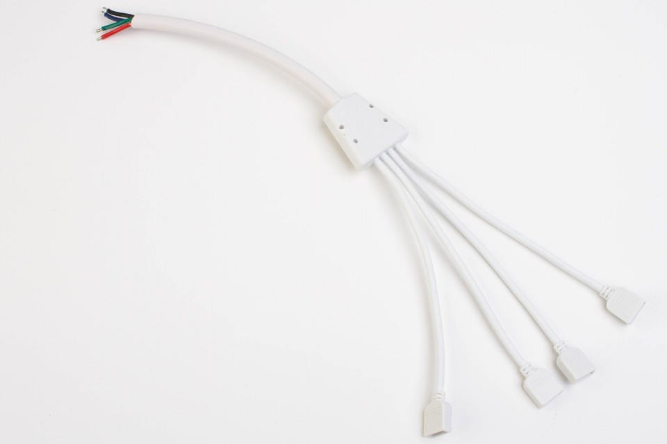 Heavy Duty RGB LED light 1 Terminal to 4 RGB Cable for RGB Controller ...