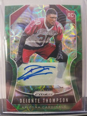 Deionte Thompson 2019 Panini Prizm GREEN SCOPE AUTO RC (46/75) Arizona ...