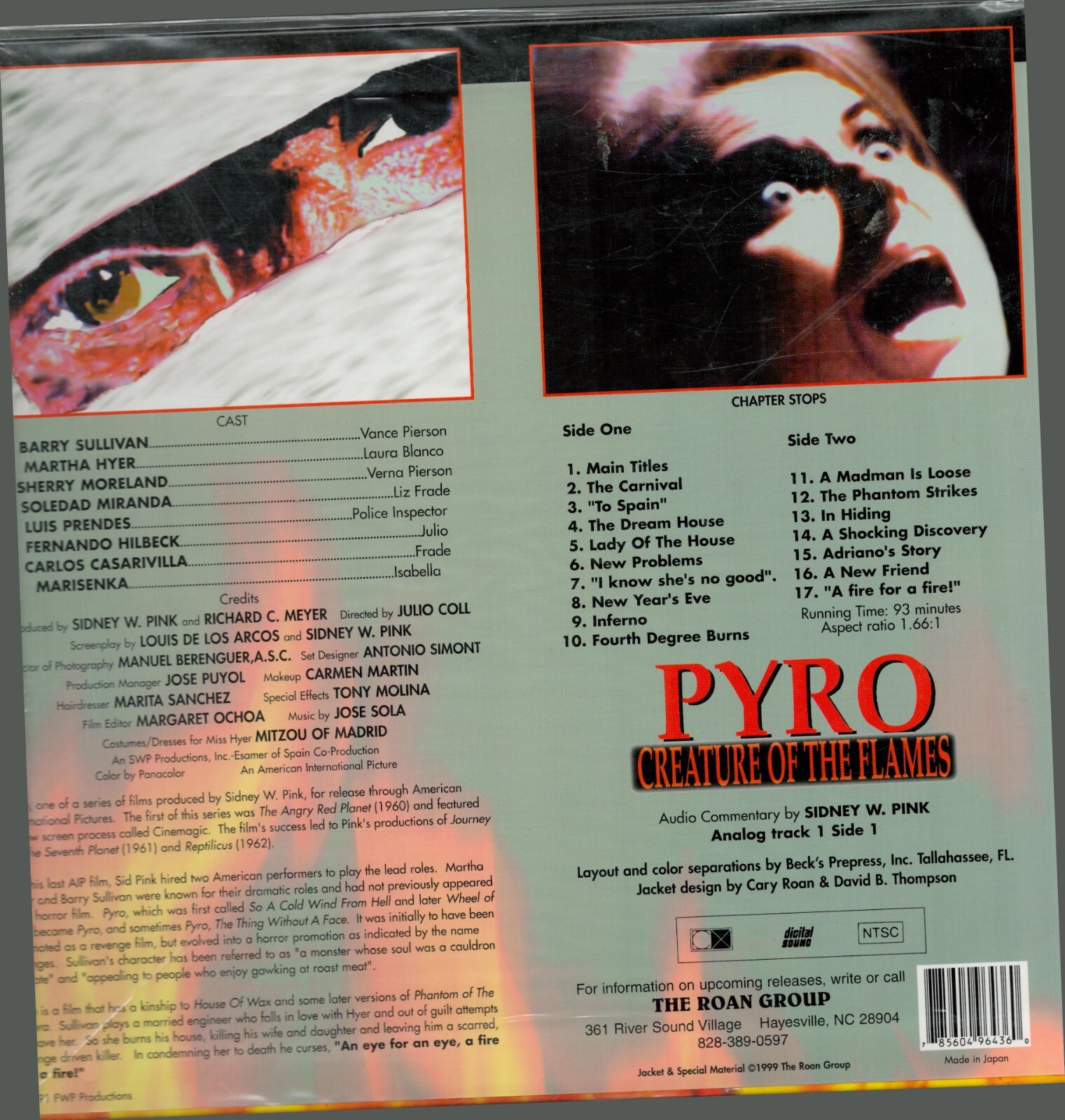 Pyro (1964) Laserdisc Barry Sullivan Horror with Insert Roan H1 | eBay