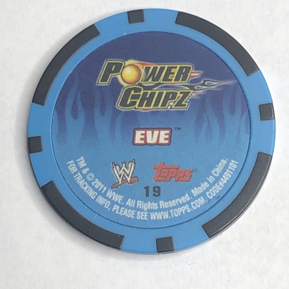 EVE Topps 2011 WWE Power Chipz BLUE Poker Chip #19 | eBay