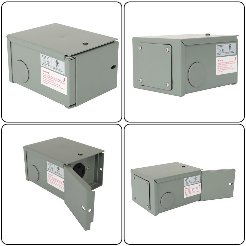 3 Prong 30 Amp RV Generator Inlet Box NEMA L5-30R 125/250 Volt Power ...
