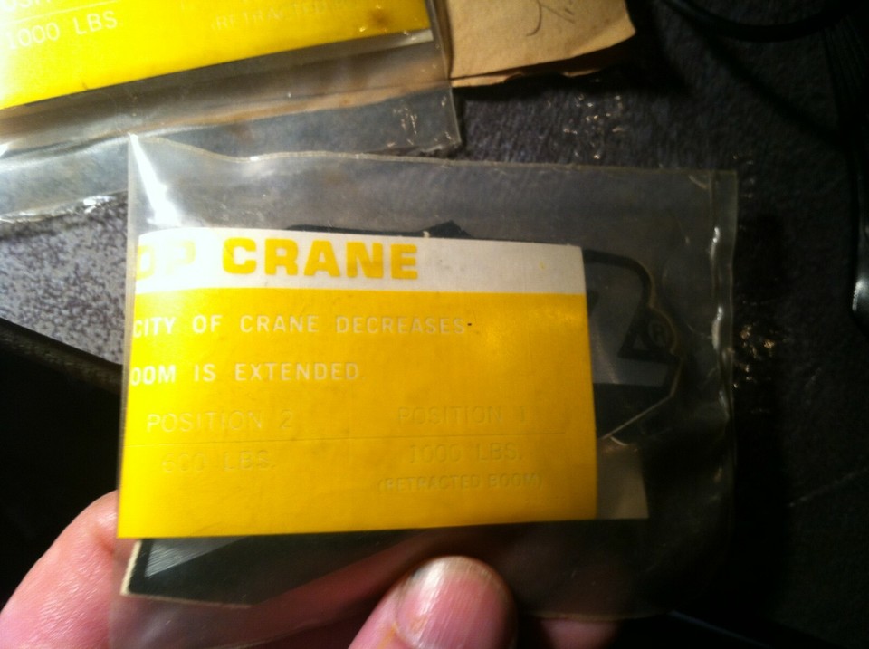 SNAP ON RANGE DECAL LABEL A 701 TOP CRANE BOX165 | eBay