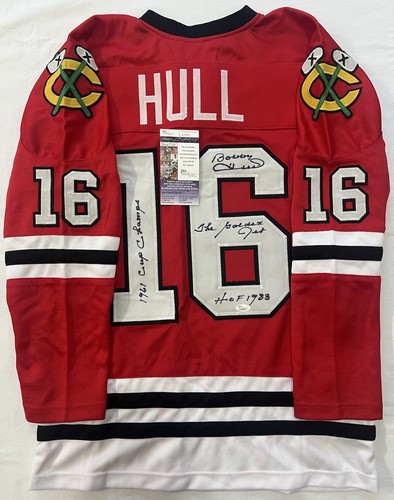 Bobby Hull "the Golden Jet" Blackhawks Signed Auto Jersey JSA COA HOF ...