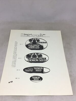 Original 1977 Demon Seed Horror Movie Advertising *RARE* | eBay