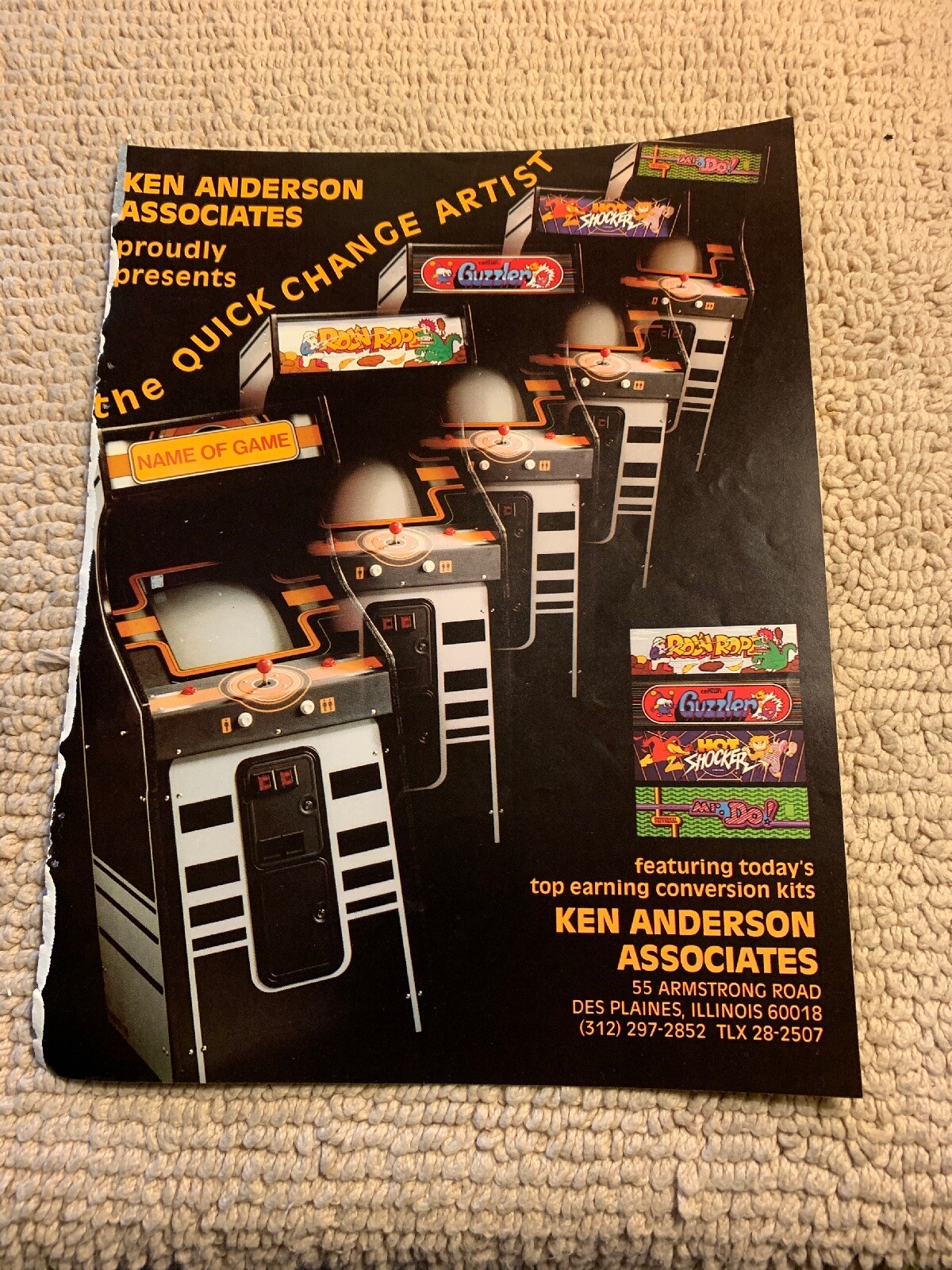 11- 8.5'' Roc N Rope Guzzler Mr Do Hot Shocker Arcade Video Game AD ...