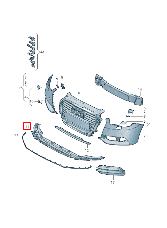 Audi A1 Front Bumper Under Tray 2012 to 2015 8X0807611 Genuine for sale ...