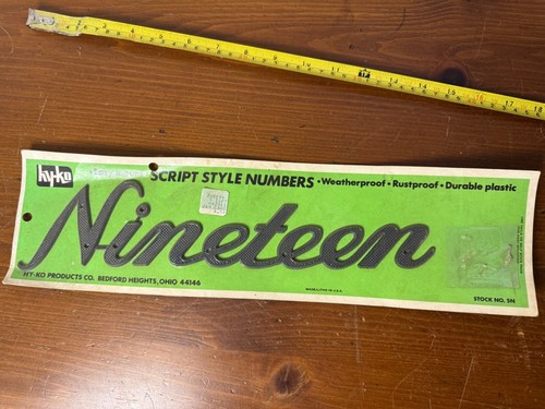 Hy-Ko Easy Mount Script Style Numbers House Durable Plastic - Nineteen ...