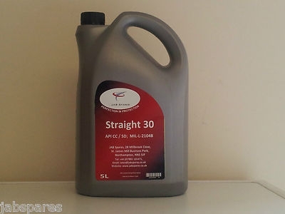 SAE 30 Grade Engine Oil Low Detergent Suits Older Classic Engines 5Ltr ...