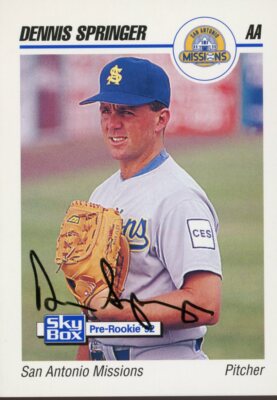1992 San Antonio Missions DENNIS SPRINGER Signed Card autograph RC ...