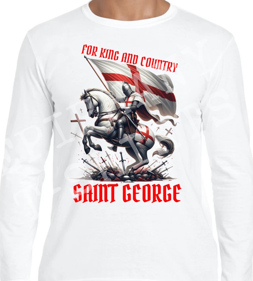 St George's Day Long Sleeve T-Shirt Gift Saint George English Flag ...