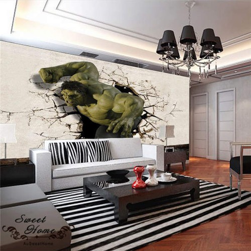 3D Big Hulk Break Out Wall Wallpaper Full Wall Mural Photo Printed Home ...