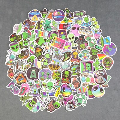 Alien ET UFO Vinyl Stickers - Set of 10 Random Stickers - Great for ...