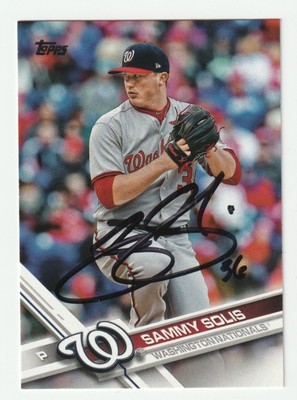 Sammy Solis Signed 2017 Topps Update US210 Card Auto Nationals ...