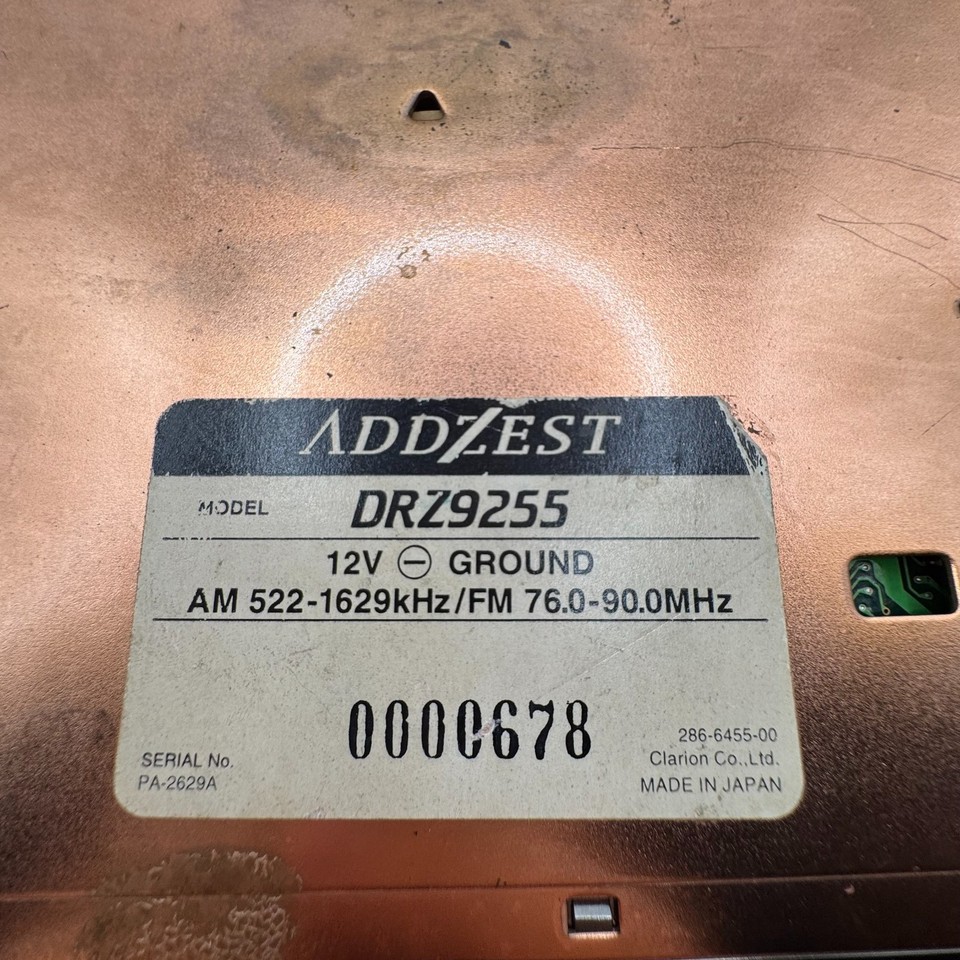 Addzest DRZ-9255 High End Car CD Player Audiophile Reference Vintage ...