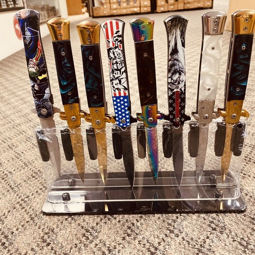 2 Display Stands Clear Acrylic Transparent Holding 8 Knives .show Rack ...