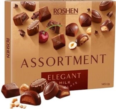 ROSHEN Milk Chocolate Candy Assortment Elegant Ukrainian Gift Sweet Box ...