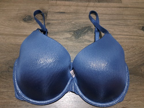 Victoria’s Secret Uplift Semi Demi Bra 32DD Heather Blue Underwire ...