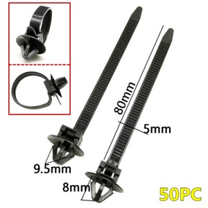 Universal Nylon Cable Tie Car Zip Tie Wrap Push Rivet Clip Wiring Loom ...