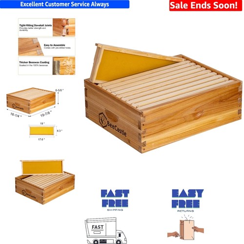 Langstroth 10 Frame Beehive with Pre-Cut Joints and Beeswax Finish ...