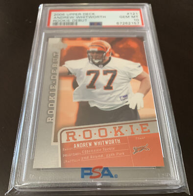 2006 Upper Deck Rookie Debut Andrew Whitworth #121 Rookie RC PSA 10 ...