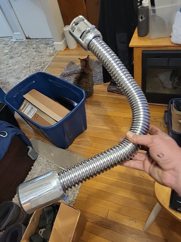 24" Flexible Upper Radiator Hose Stainless Steel w/ Chrome Caps V8 Sbc ...