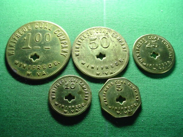 WV Coal Scrip 5 pc. Set-Winifrede Coal Company-Winifrede-WV-Kanawha ...