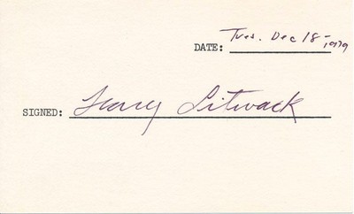 Harry LITWACK / Signature Signed | eBay