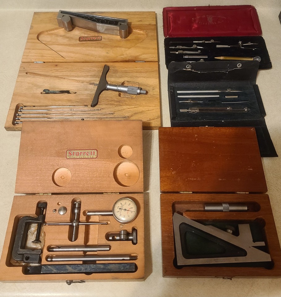 Starrett Tool Sets & Miscellaneous Vintage Drawing Set In Excellent ...