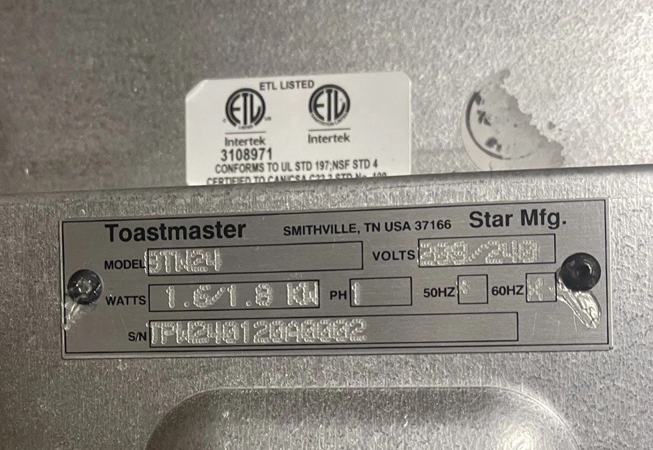 Toastmaster BTW24 Commercial Bagel / Bun Pop-Up 4-Slot Toaster - 208V ...