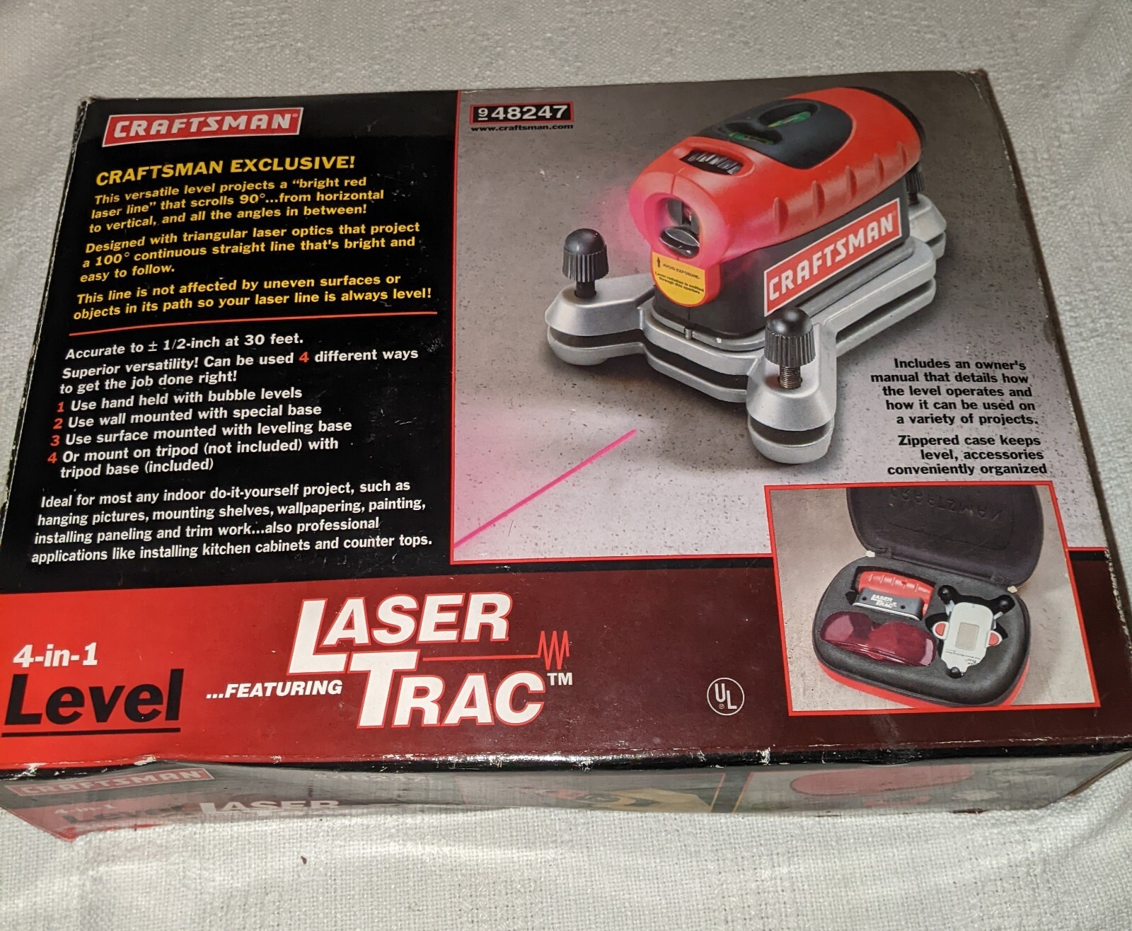 New In Open Box Craftsman 4-in-1 Level w/Laser Trac Model 948247 ...